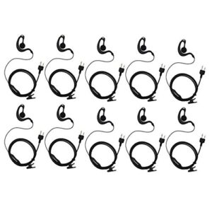 goodqbuy 10pcs g shape clip-ear walkie talkie headset earpiece with mic is compatible with midland lxt118 gxt1000vp4 lxt500vp3 lxt600vp3 lxt380 2-pin