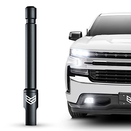 RONIN FACTORY - Chevy Silverado & GMC Sierra Denali Short Antenna 5" Fits All Chevy & GMC Model Years - Anti-Theft - Replacement Antenna Carwash Safe - Flexible Silicone