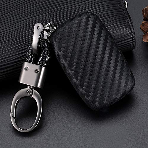 Royalfox(TM) 5 buttons silicone carbon fiber smart remote Key Fob case Cover For Land Rover Defender Discovery Sport LR2 LR3 LR4 Range Rover Sport EVOQUE and Jaguar XF XJ XJL XE F-PACE (carbon fiber)