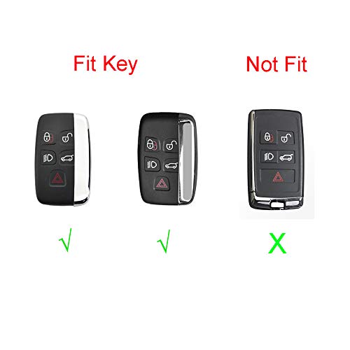 Royalfox(TM) 5 buttons silicone carbon fiber smart remote Key Fob case Cover For Land Rover Defender Discovery Sport LR2 LR3 LR4 Range Rover Sport EVOQUE and Jaguar XF XJ XJL XE F-PACE (carbon fiber)