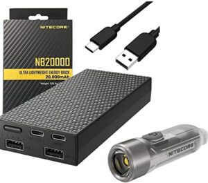 nitecore traveling companion nb20000 multi ports usb power bank 20,000mah w/eco-sensa vc4 4-slot digital charger