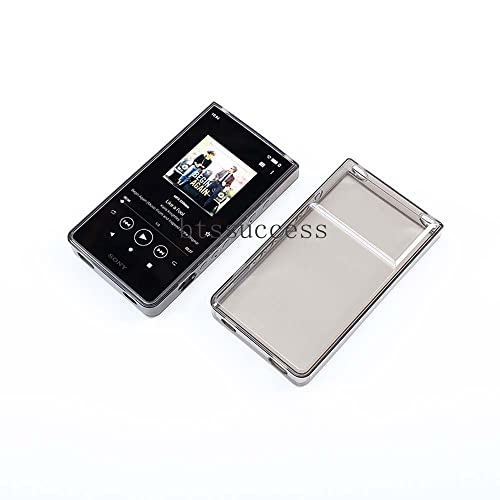 Soft Clear TPU Protective Shell Skin Case Cover for Sony Walkman NW-ZX700 NW-ZX706 NW-ZX707 (Clear Black case and Glass)