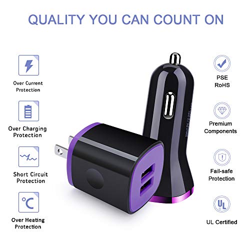 USB C Charger for S22 Ultra S23 Ultra S23 A54 A34 S10 A13 A14 A53 Z Fold4 Z Flip4 A23 S21FE A73, Android Charger Car Fast Type C Charging Block Dual USB C Wall Charger, 2Pack 6FT A to C Charger Cable