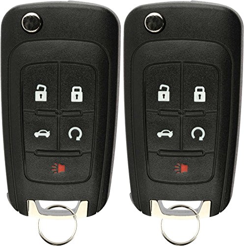 KeylessOption Keyless Entry Car Remote Uncut Flip Key Fob Replacement for OHT01060512 (Pack of 2)