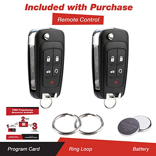 KeylessOption Keyless Entry Car Remote Uncut Flip Key Fob Replacement for OHT01060512 (Pack of 2)