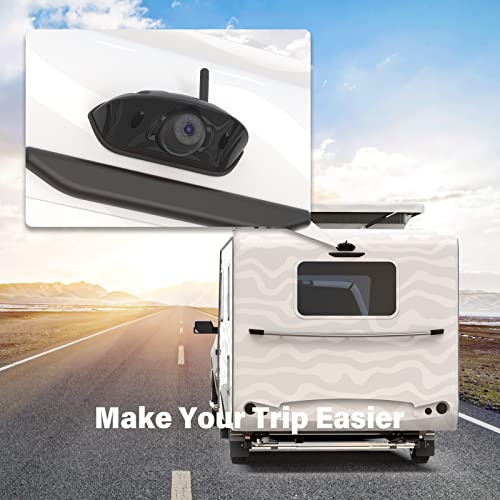 eRapta Wireless Backup Camera System, 5" DVR 1080P Monitor, 149° Rear View IR Night Vision IP69K Waterproof 90° Adjustable Reverse Camera for RVs Trucks Pickups Bus Trailers Caravans AY5