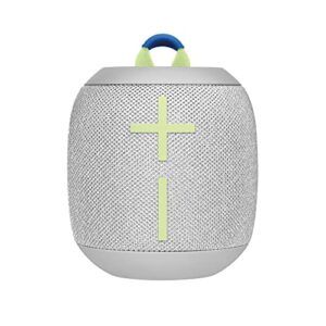 ultimate ears wonderboom 3, small portable wireless bluetooth speaker, big bass 360-degree sound for outdoors, waterproof, dustproof ip67, floatable, 131 ft range – joyous brights grey (renewed)