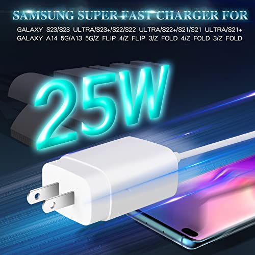 Samsung USB Type C Charger,25W Fast Samsung USB C Wall Charger,2Pack Samsung Charger Fast Charging Block&10FT USB C Cable for Galaxy 23 Ultra/S23/S23+/S22/S22 Ultra/S22+/S21+/S20 Ultra/Z Fold 4/A14 5G