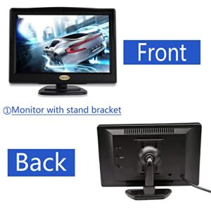 5 Inch TFT LCD Monitor Screen Display for Parking Rear View Backup Camera with 2 Optional Bracket(Suckers Mount and Normal Adhesive Stand), Camera not Included, Monitor Only,Support 9-36V