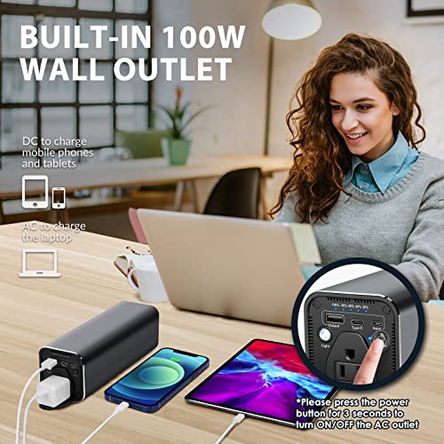 Power Bank with 100W AC Outlet,Portable Upgrade Laptop Charger,Travel Power Station Built-in 31200 mAh Battery Pack, Compatible with Phone,Drone,Mini Refrigerator,Camera