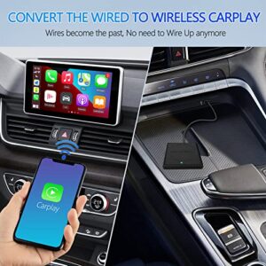 2023 Upgrade Wireless CarPlay Adapter for Factory Wired CarPlay, Apple Wireless CarPlay Dongle Converts Wired to Wireless,Plug & Play Magic Box Carplay Easy Use Fit for Cars from 2015 & iPhone iOS 10+