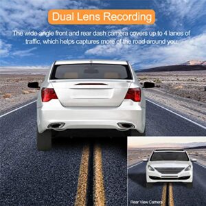 ORSKEY Dash Cam for Cars Front and Rear 1080P Full HD in Car Camera Dual Lens Dashcam for Cars 170 Wide Angle with Loop Recording and G-Sensor