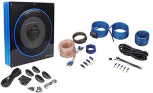 rockville rw10ca 10″ 800 watt under-seat slim amplified car subwoofer +wire kit