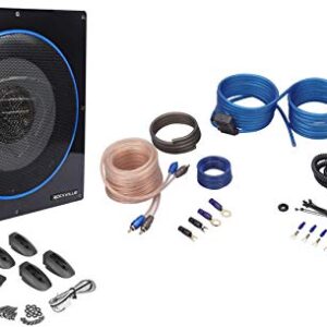 Rockville RW10CA 10" 800 Watt Under-Seat Slim Amplified Car Subwoofer +Wire Kit