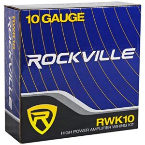 Rockville RW10CA 10" 800 Watt Under-Seat Slim Amplified Car Subwoofer +Wire Kit