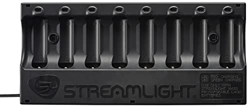 Streamlight 20221 SL-B26 Protected Li-Ion USB Rechargeable 8-Unit Bank Charger, Black