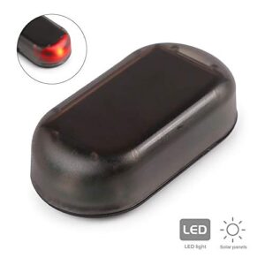 Car Solar Power Simulated Dummy Alarm Warning Anti-Theft LED Flashing Security Light Fake Lamp((2Red)