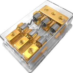 Jex Electronics 3/Triple/3X AGU in-Line Fuse Holder Distribution Block Stereo/Audio/Car 30A-100A