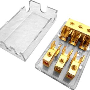 Jex Electronics 3/Triple/3X AGU in-Line Fuse Holder Distribution Block Stereo/Audio/Car 30A-100A