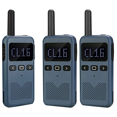 Retevis RB19 Walkie Talkies, Ultra-Slim Two Way Radios Rechargeable, USB-C,1650mAh Battery, Dot Matrix Screen,Handsfree 2 Way Radio for Clinic Small Business Office Easter Basket Gifts Skiing(3 Pack)