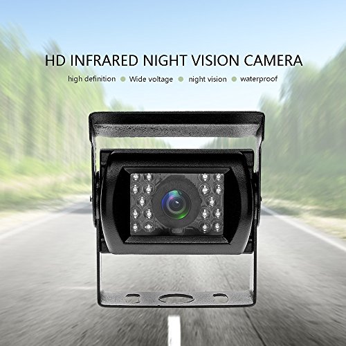 CAMECHO Bus Truck Vehicle Backup Cameras Wide View Angle IR Night Vision, Waterproof Reverse Camera with 4 Pin Aviation Connector for Bus/RV Camper/Truck/Trailer/Van(Without Guide Line)