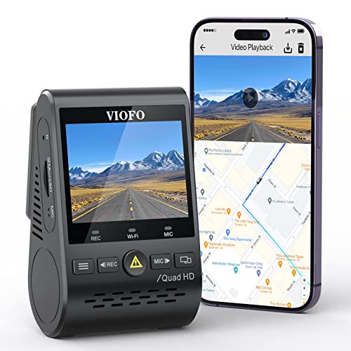 VIOFO A129 Plus Dash Cam 2K 1440P 60FPS GPS Wi-Fi Car Dash Camera with HDR, 140° Wide Angle, Parking Mode, Emergency Recording, Super Capacitor, Motion Detection - Front Camera only