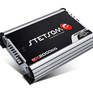 Stetsom EX 8000 EQ 2 Ohm Mono Car Audio Amplifier, 8000.1 8K Watts RMS, 2Ω Stable Full Range HD Sound Quality MD Crossover HPF LPF Bass Boost Front Rear Bridge Speaker