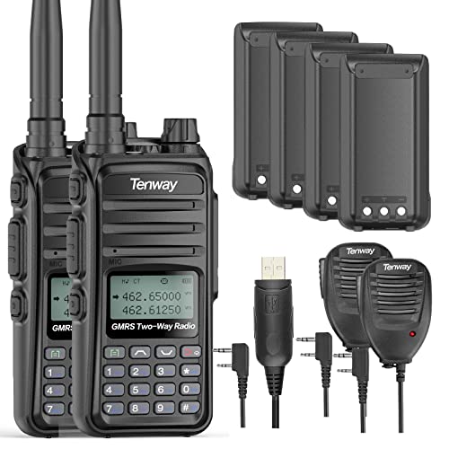 GMRS Radio Handheld GM-55 2pcs 5W Long Range Two Way Radio GMRS Repeater Capable, with NOAA Scanning & Receiving, Display SYNC, for Off Road Overlanding