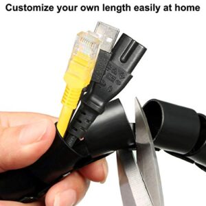 uxcell Spiral Cable Wrap Wire Cord Wraps 1/2-inch x 18ft Black PE Polyethylene Tubing for Computer Wire