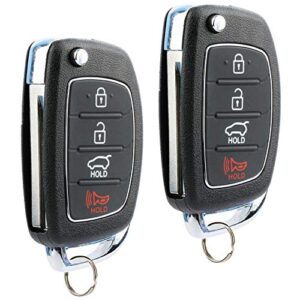 flip key fits 2013-2015 hyundai santa fe keyless entry remote fob (95430-4z100, tq8-rke-3f04), set of 2