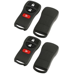 2 key fob keyless entry remote shell case & pad fits nissan & infiniti