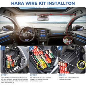 Dash Cam Hardwire Kit, Mini USB Port, DC 12V - 24V to 5V/2A Max Car Dash Camera Charger Cable kit with Fuse, Low Voltage Protection for Dash Cam (Mini USB and Fuse Kit)