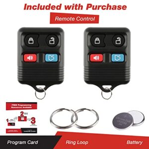 KeylessOption 4 Item Bundle 2 Key Fobs Keyless Entry Remotes 2 Uncut 4C Ignition keys for Ford Lincoln Mercury