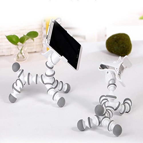 HUDONN Flexible Horse Style Pony Car Desktop Phone Tripod Monopod Bracket Holder Cradle Stand Mount Universal Phone Holder for Samsung iPhone 6 Plus 6 5S 5 and More (White) (Black+Yellow)