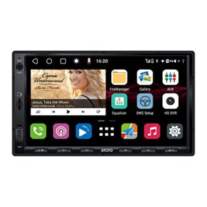 [new] atoto s8 standard 7 inch double-din car stereo android in-dash navigation, wireless carplay & android auto, usb tethering, 2 bluetooth, hd rearview with lrv, ips display, scvc, 3g+32g, s8g2a74sd