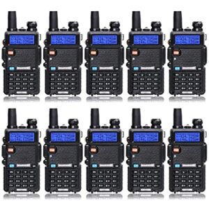 baofeng uv-5r dual band two way radio pack of 10 (black)