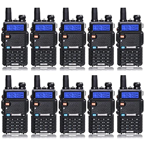 Baofeng UV-5R Dual Band Two Way Radio Pack of 10 (Black)