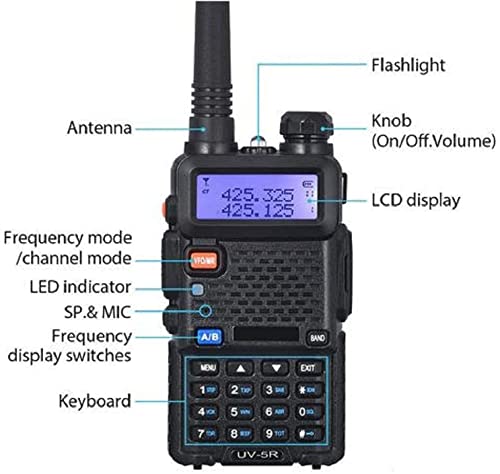 Baofeng UV-5R Dual Band Two Way Radio Pack of 10 (Black)