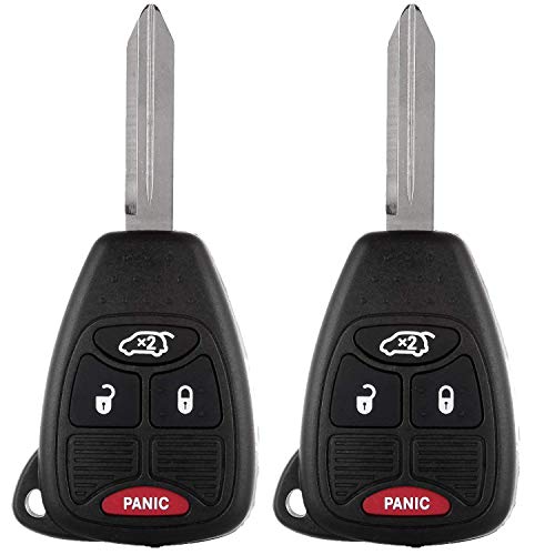 SCITOO 2pcs Key Fob Keyless Entry Remote Shell Case & Pad fit 1998-2000 for Chrysler 200 2002-2010 for Chrysler Aspen 2005-2015 for Chrysler Pacifica 4 Buttons M3N65981772