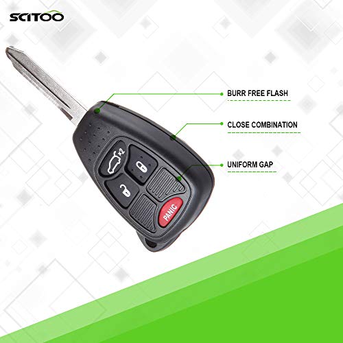 SCITOO 2pcs Key Fob Keyless Entry Remote Shell Case & Pad fit 1998-2000 for Chrysler 200 2002-2010 for Chrysler Aspen 2005-2015 for Chrysler Pacifica 4 Buttons M3N65981772