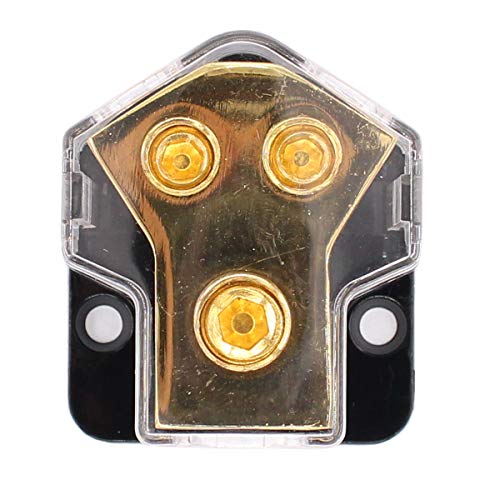 XtremeAmazing 0/2/4 Gauge in 4/8/10 Gauge Out Amp 2 Way Outputs Power Distribution Block Fuse Holder for Car Audio Splitter Pack of 2