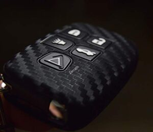 carbon silicone smart key fob cover for kobjtf10a land rover range rover evoque & jaguar f xe xf xj