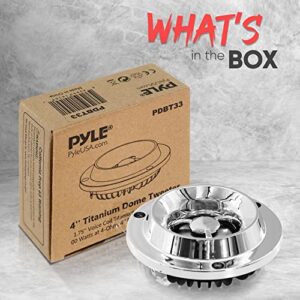 Pyle 4" Titanium Tweeter with Engineering Plastic Frame - 200 Watts, 1.75'' Voice Coil, Car Audio Tweeter for Stereo and Speaker - PDBT33,Silver