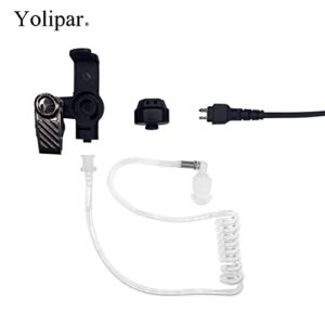 Yolipar XPR 3500e XPR3300 Two-Wire Earpiece Surveillance Kit Compatible with Motorola Radio XPR3300 XPR3500 XPR3300e Walkie Talkie with PTT Mic Tansparent Acoustic Tube Headset