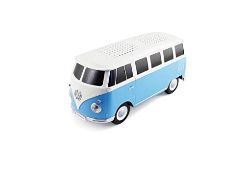 BRISA VW Collection - Volkswagen Samba Bus T1 Camper Van Portable Bluetooth Speaker, Wireless/Cordless with Great Sound Quality & Unique Design (Scale: 1:20 / Blue & White)