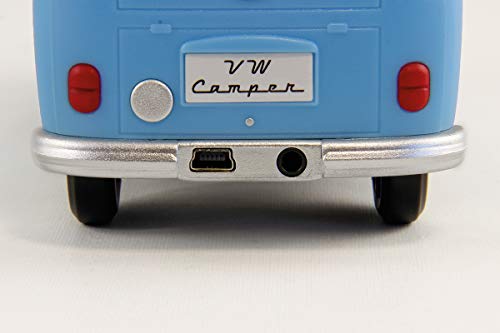 BRISA VW Collection - Volkswagen Samba Bus T1 Camper Van Portable Bluetooth Speaker, Wireless/Cordless with Great Sound Quality & Unique Design (Scale: 1:20 / Blue & White)