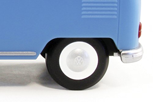 BRISA VW Collection - Volkswagen Samba Bus T1 Camper Van Portable Bluetooth Speaker, Wireless/Cordless with Great Sound Quality & Unique Design (Scale: 1:20 / Blue & White)