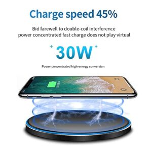 Wireless Charger, Qi-Certified 30W Max Wireless Charging Pad Compatible with Samsung Galaxy S23/S22/S21/S21 Ultra/S21+/S20 fe/S20/Note 20/10,Google Pixel,LG,and More