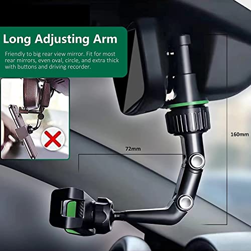 NA Car Phone Holder Mount, 360 Degrees Free Rotate Adjustable Suspension Mount Phone Holder, Multi-Function Rearview Mirror Cell Phone Holder for All Mobile Phones