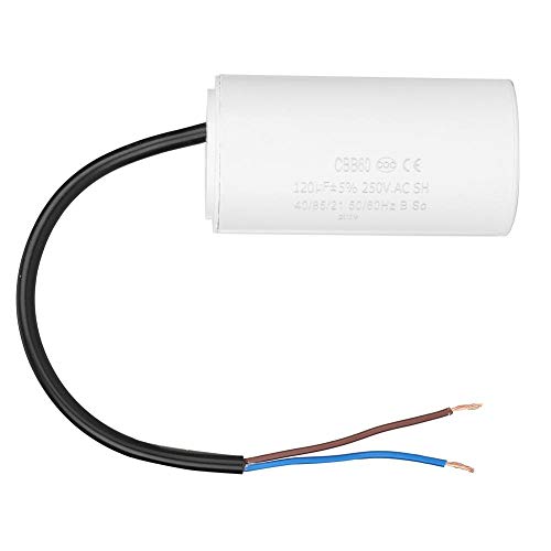 CBB60 Run Capacitor, AC 250V 120uf 50/60Hz with 2 Wires Capacitor for Air Compressor A/C Motor, 40/85/21